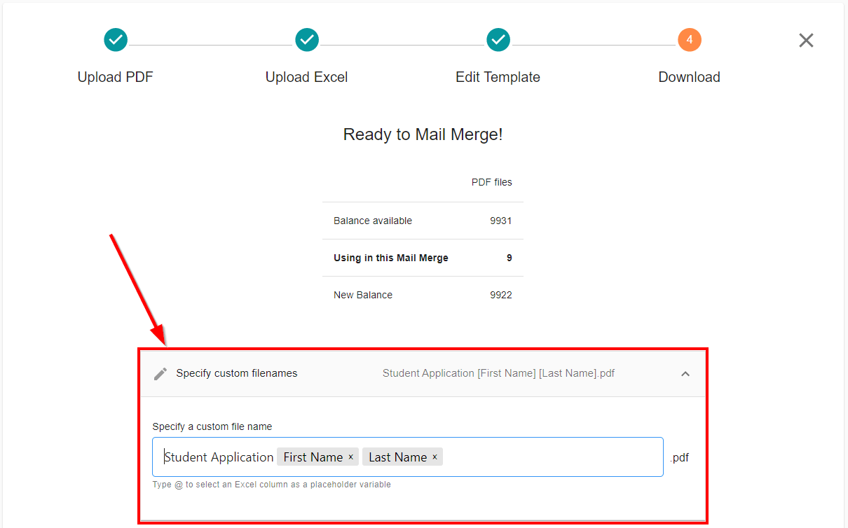 How can I individually name the generated PDF files? - MailMergic | Mail Merge PDF files