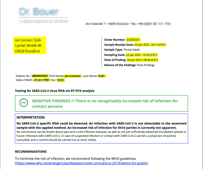 How to Generate Covid-19 PCR Test Result - MailMergic | Mail Merge PDF ...